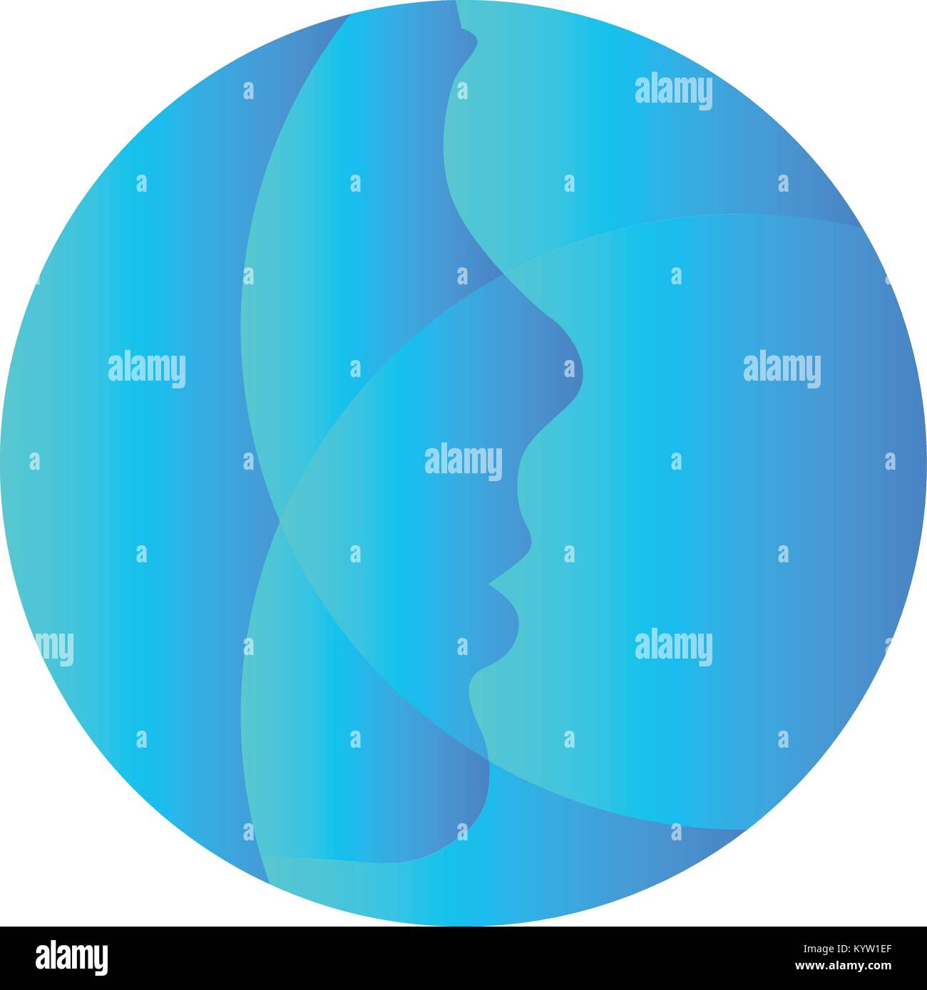 Plastic surgery company vector round logo. Abstract blue face ...