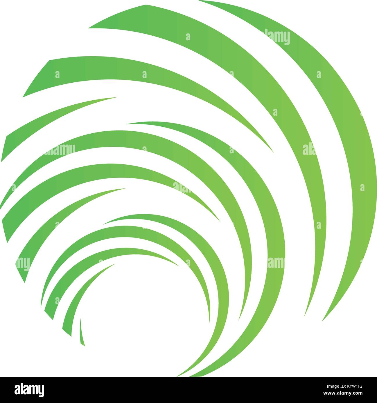 Green spring, abstract symbol. Unusual eco waves logo. Farnig vector ...