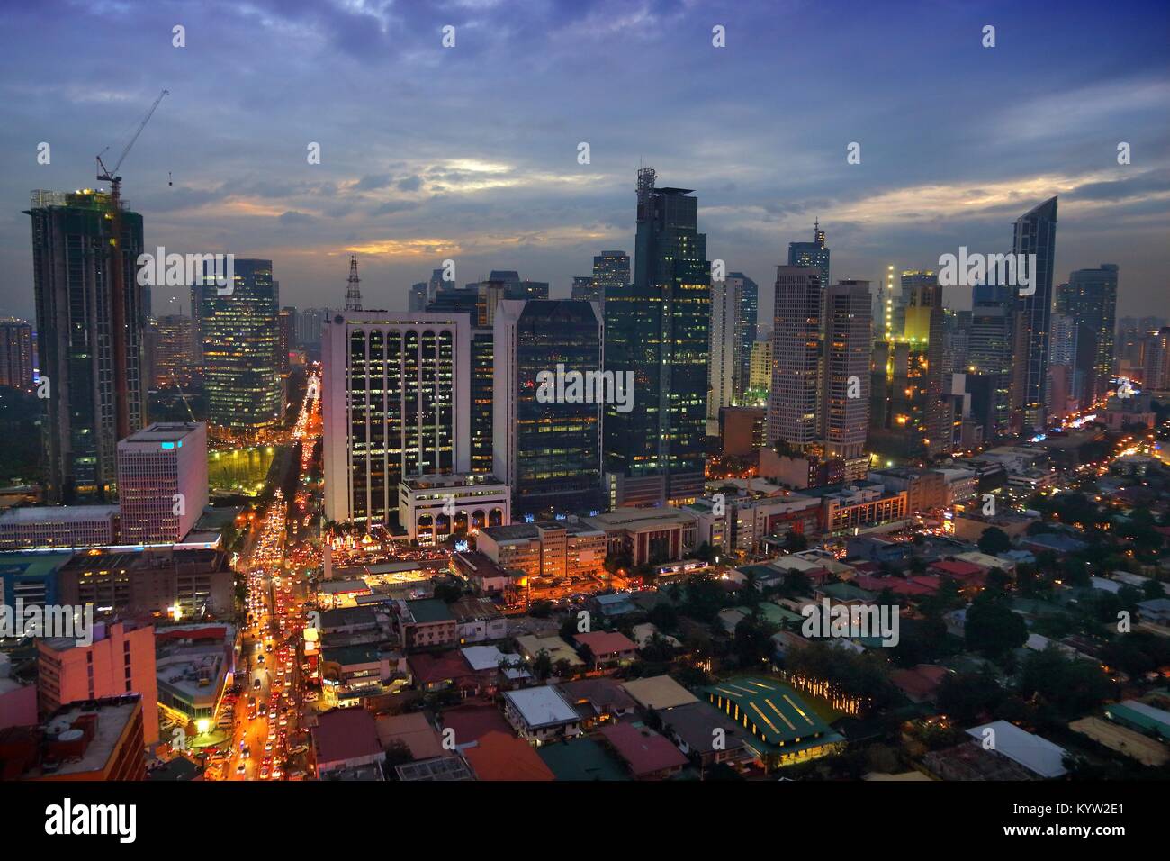 Makati city skyline in Manila, Philippines. Office buildings Stock ...