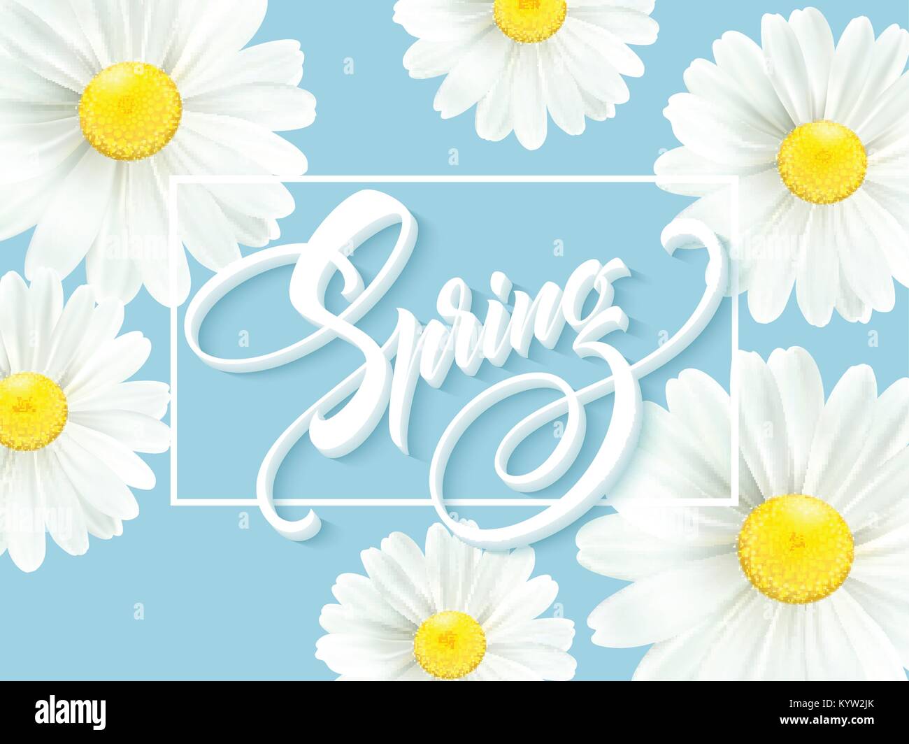 Calligraphic inscription Hello Spring with spring flower - blooming ...