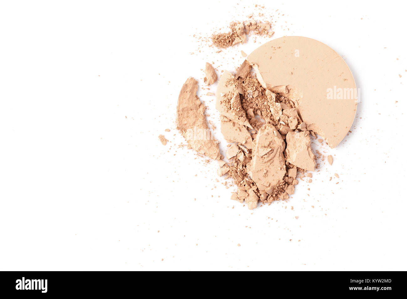 cracked circle of cosmetic powder isolated on white Stock Photo - Alamy