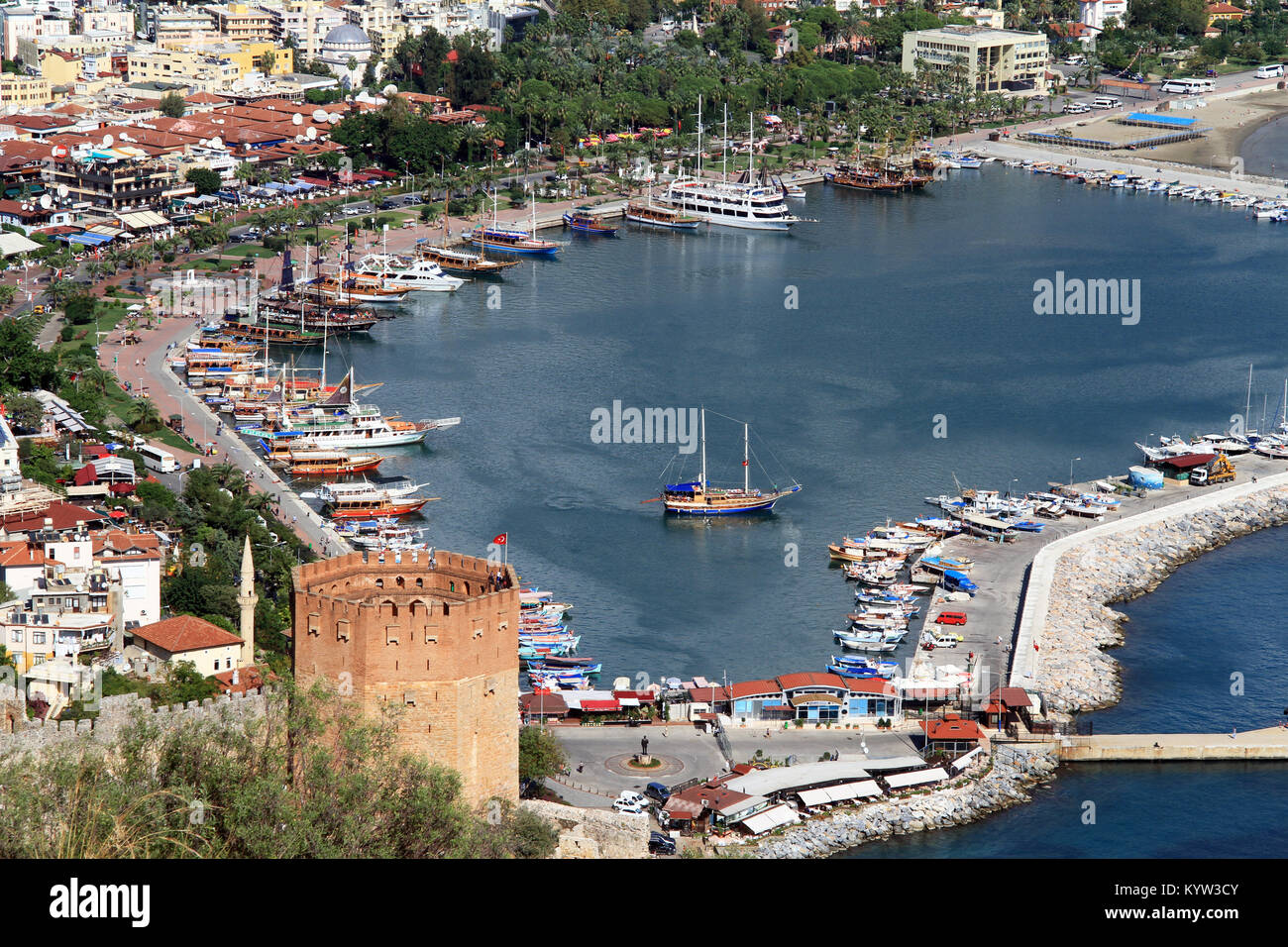 Ships and boats in port Alanya, Turkey Stock Photo - Alamy