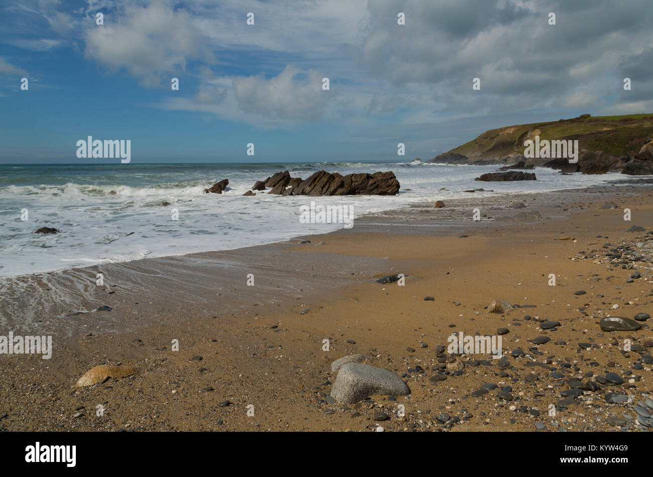 Dollar Cove at Gunwalloe on the Lizard Coast in Cornwall Stock Photo ...