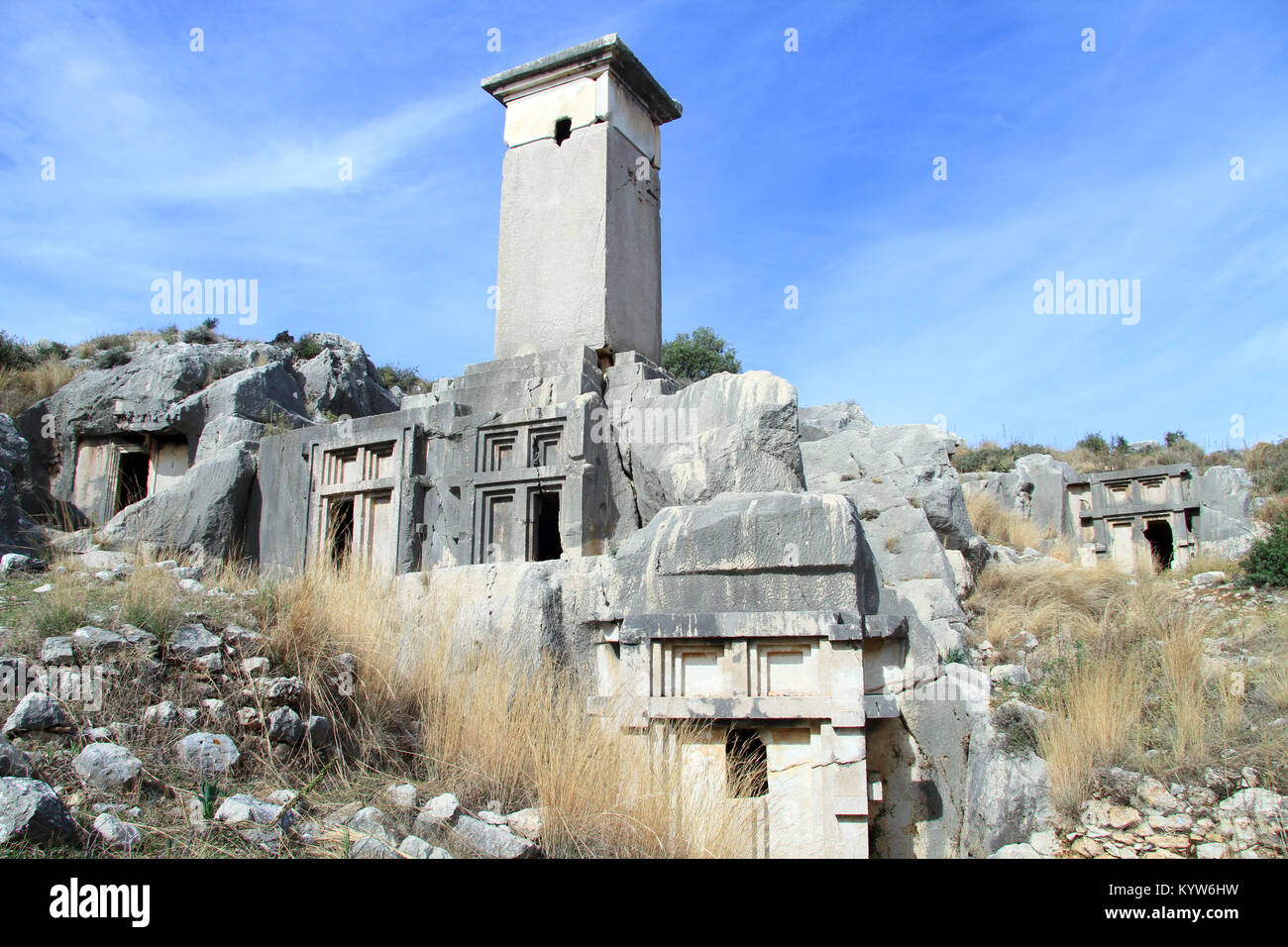 Big tomb and ruins in Ksanthos, Turkey Stock Photo - Alamy
