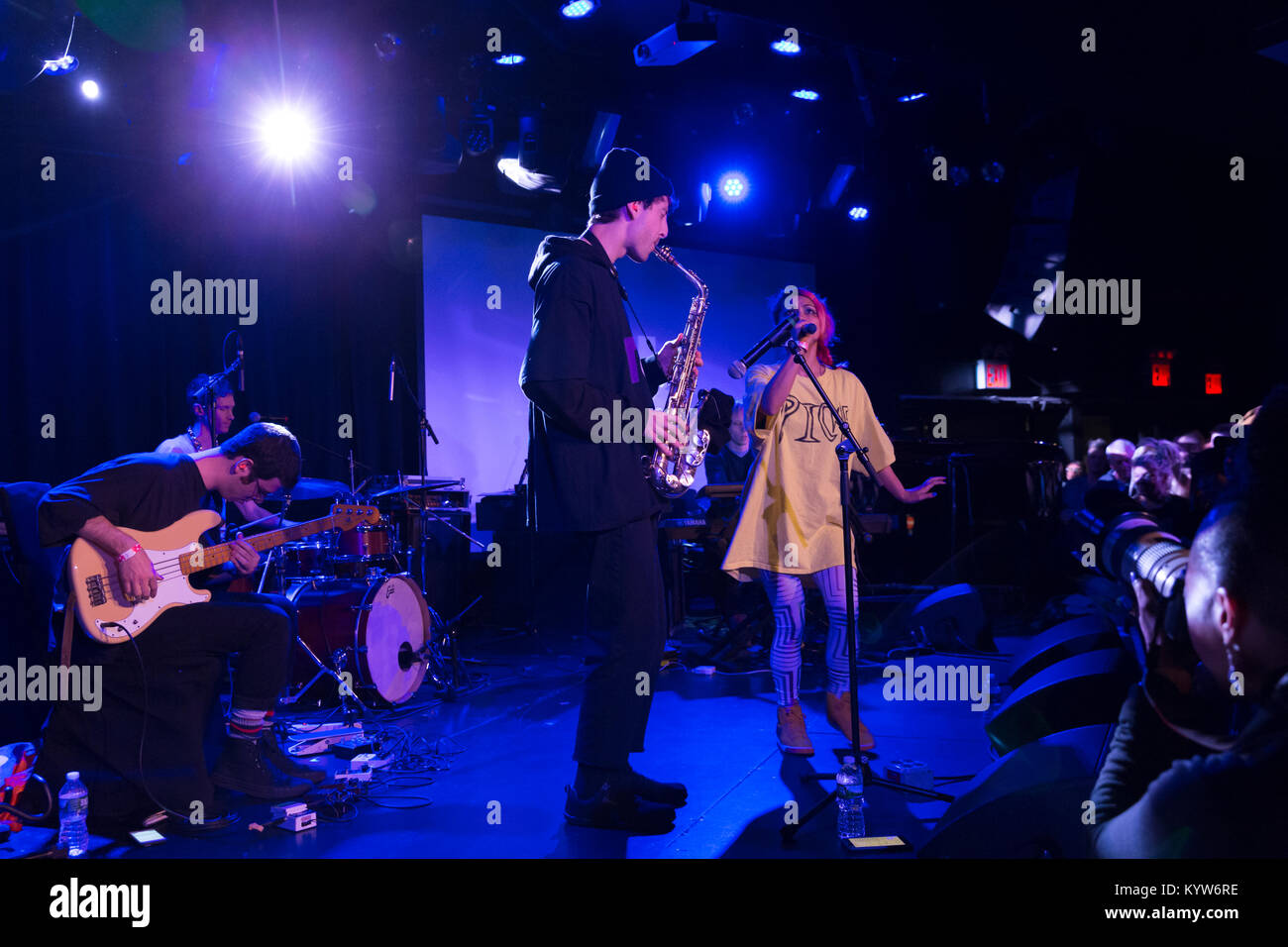 New York, NY - January 11, 2018: Band Knower with singer Genevieve ...