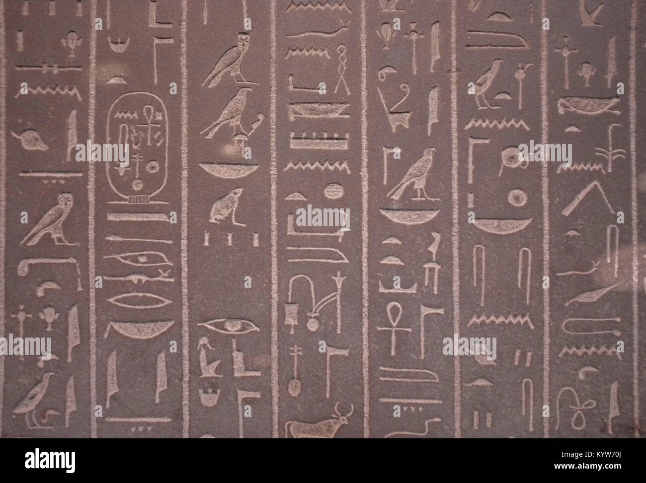 Egyptian hieroglyphs on a stone tomb, british museum, London, UK Stock ...