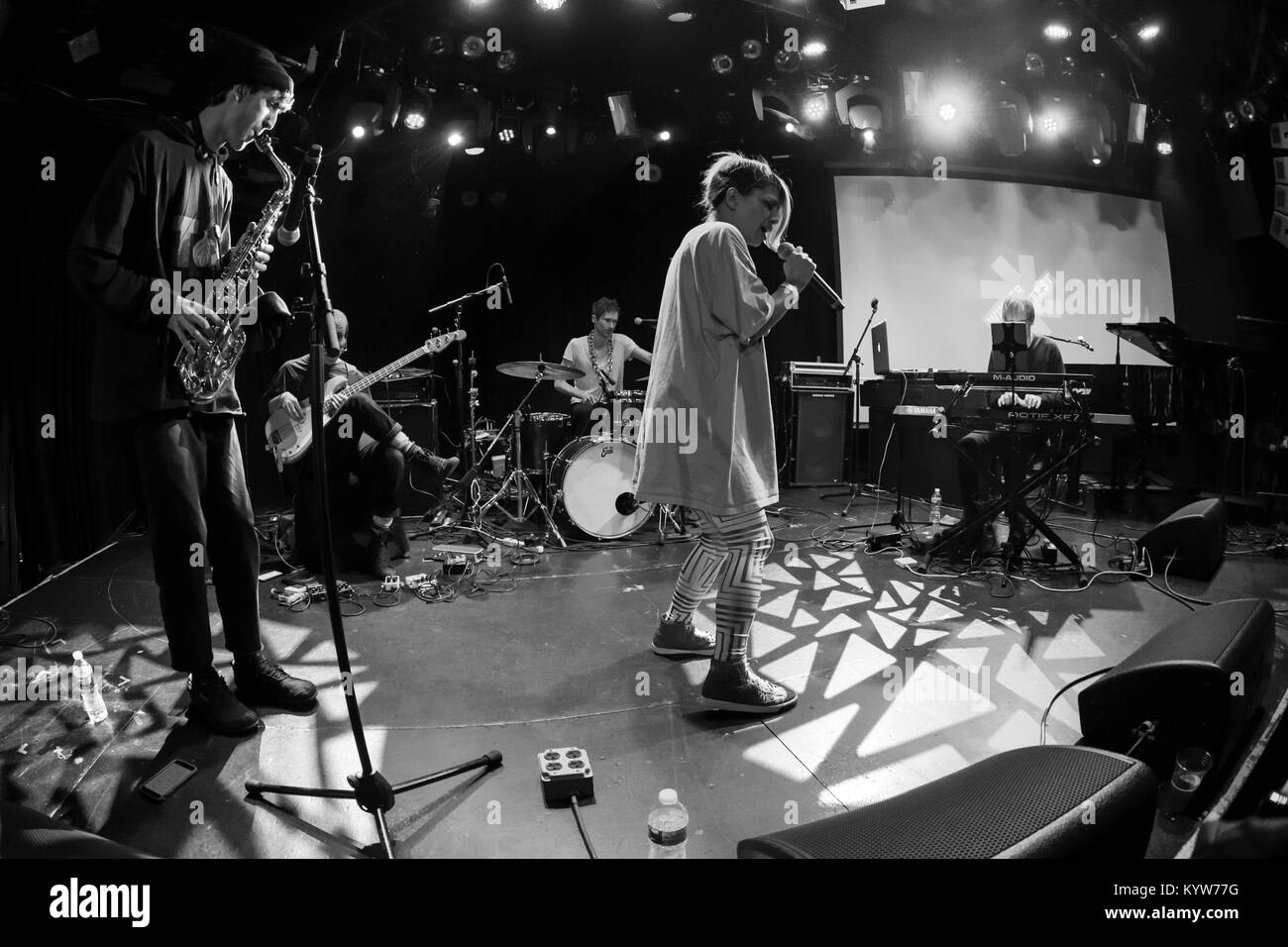 New York, NY - January 11, 2018: Band Knower with singer Genevieve ...