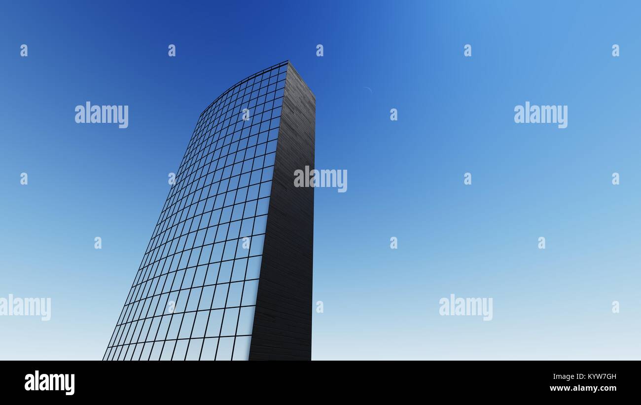 View of modern skyscrapers 3D render Stock Photo - Alamy