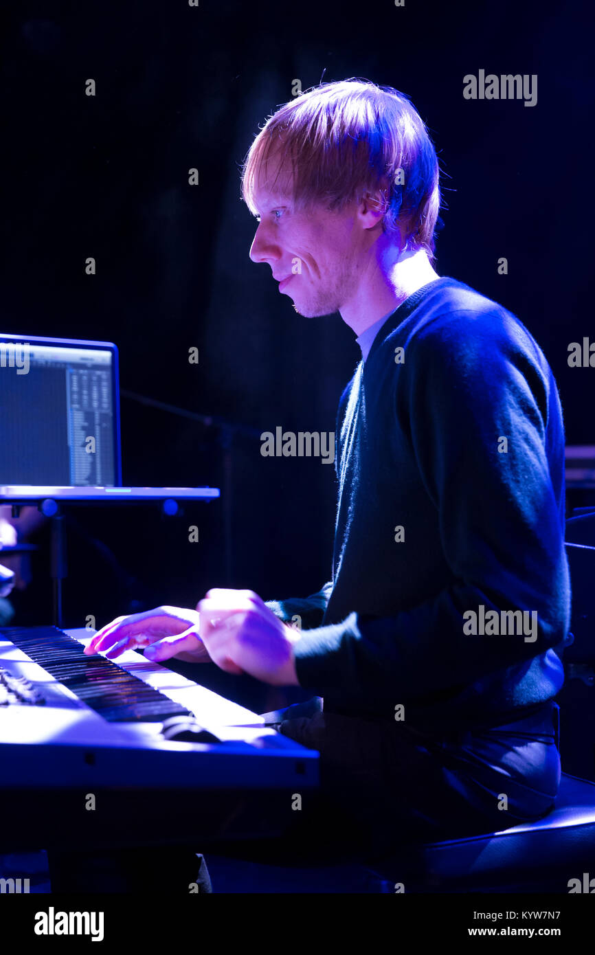 New York, NY - January 11, 2018: Band Knower with Dennis Hamm keys ...