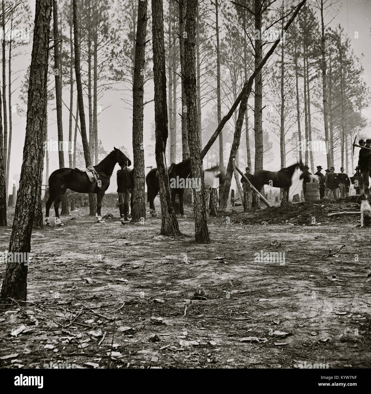 Cavalry detail at Gen. Adelbert Ames headquarters Stock Photo - Alamy