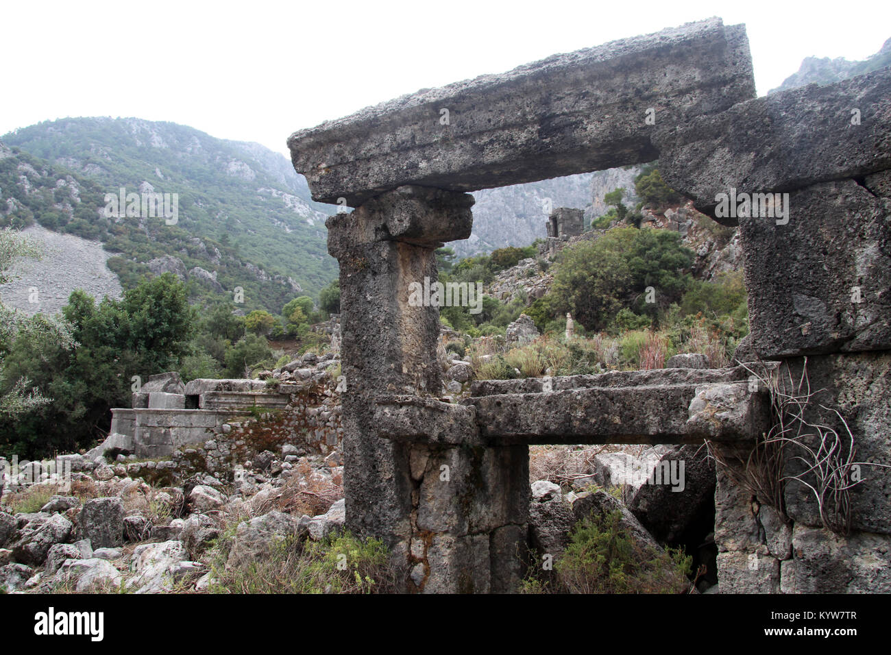 Ruins and mount in Pinara, Turkey Stock Photo - Alamy