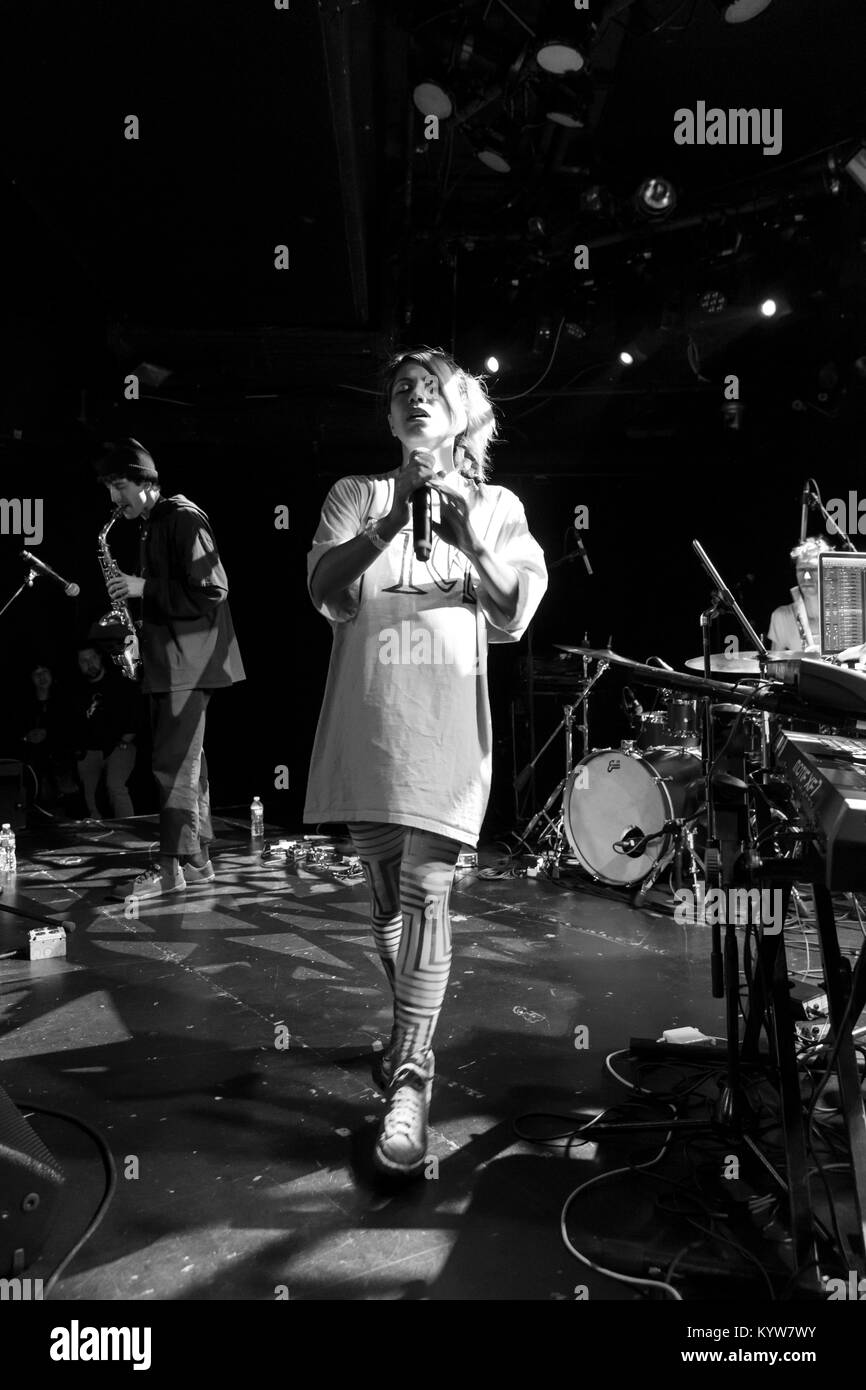 New York, NY - January 11, 2018: Band Knower with singer Genevieve ...