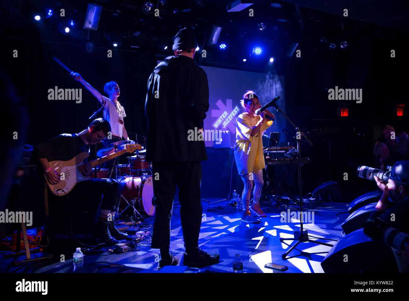 New York, NY - January 11, 2018: Band Knower with singer Genevieve ...