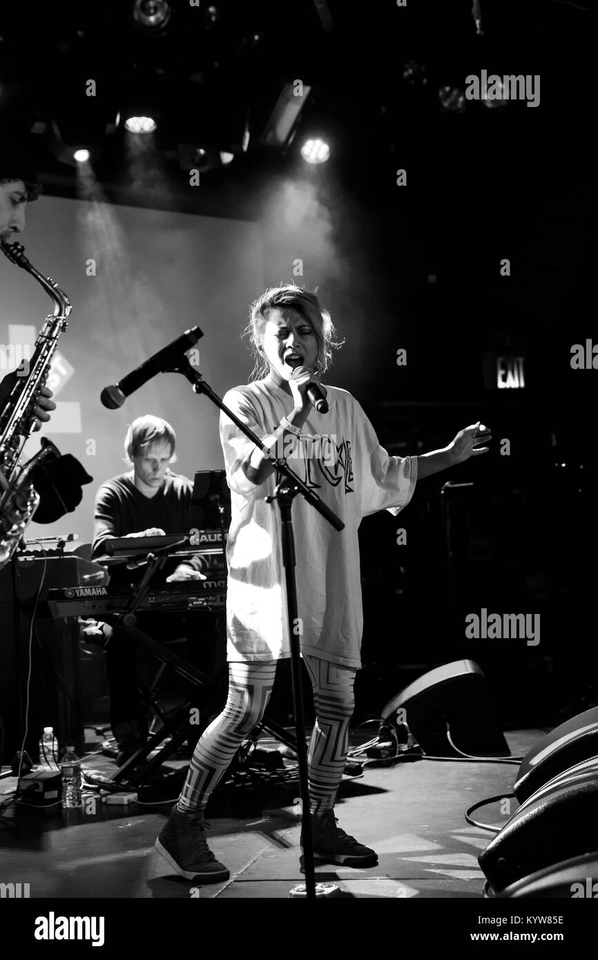 New York, NY - January 11, 2018: Band Knower with singer Genevieve ...