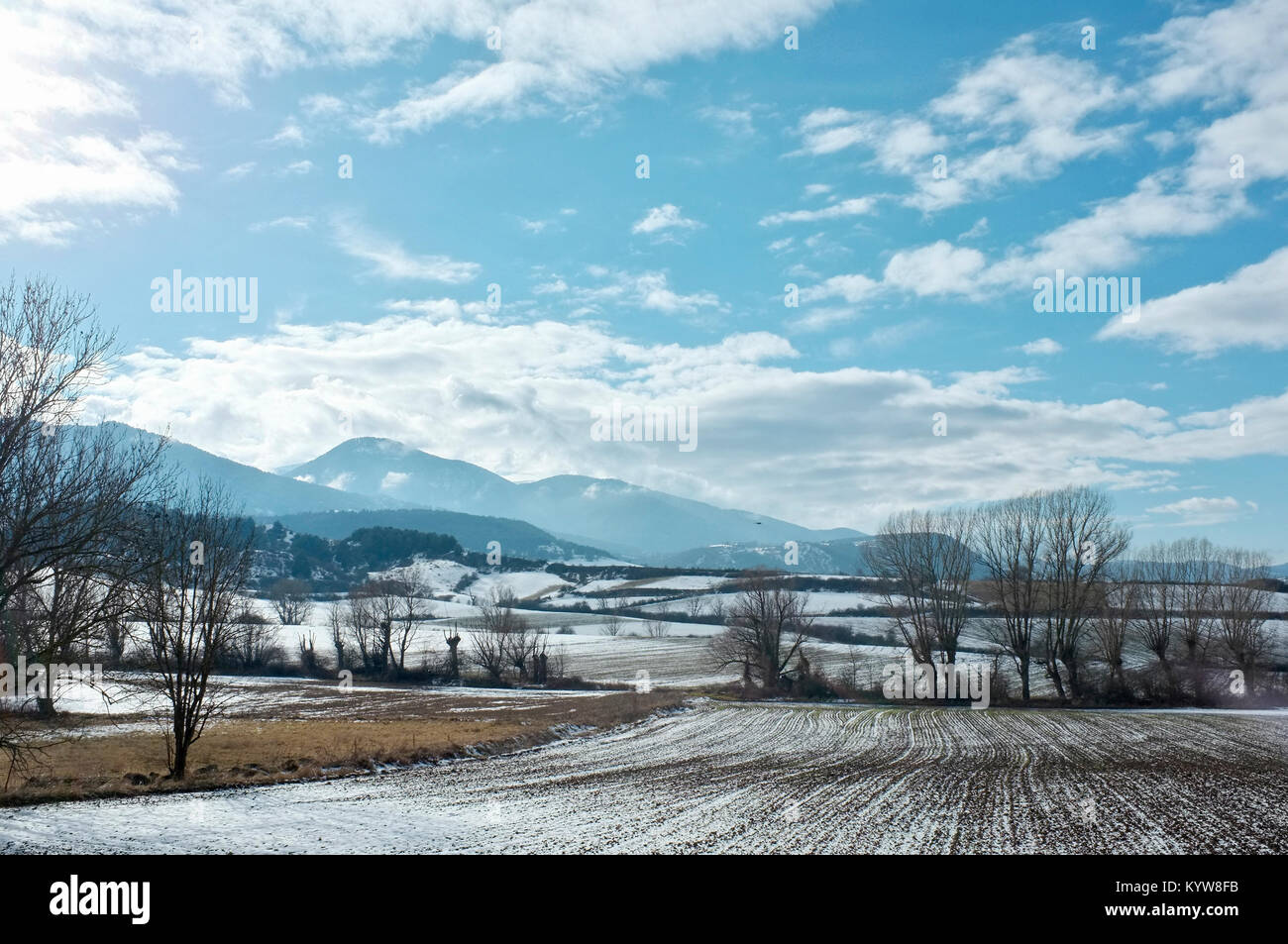countryside landscape around bellver, La Cerdanya, Pyrenees, Catalonia ...