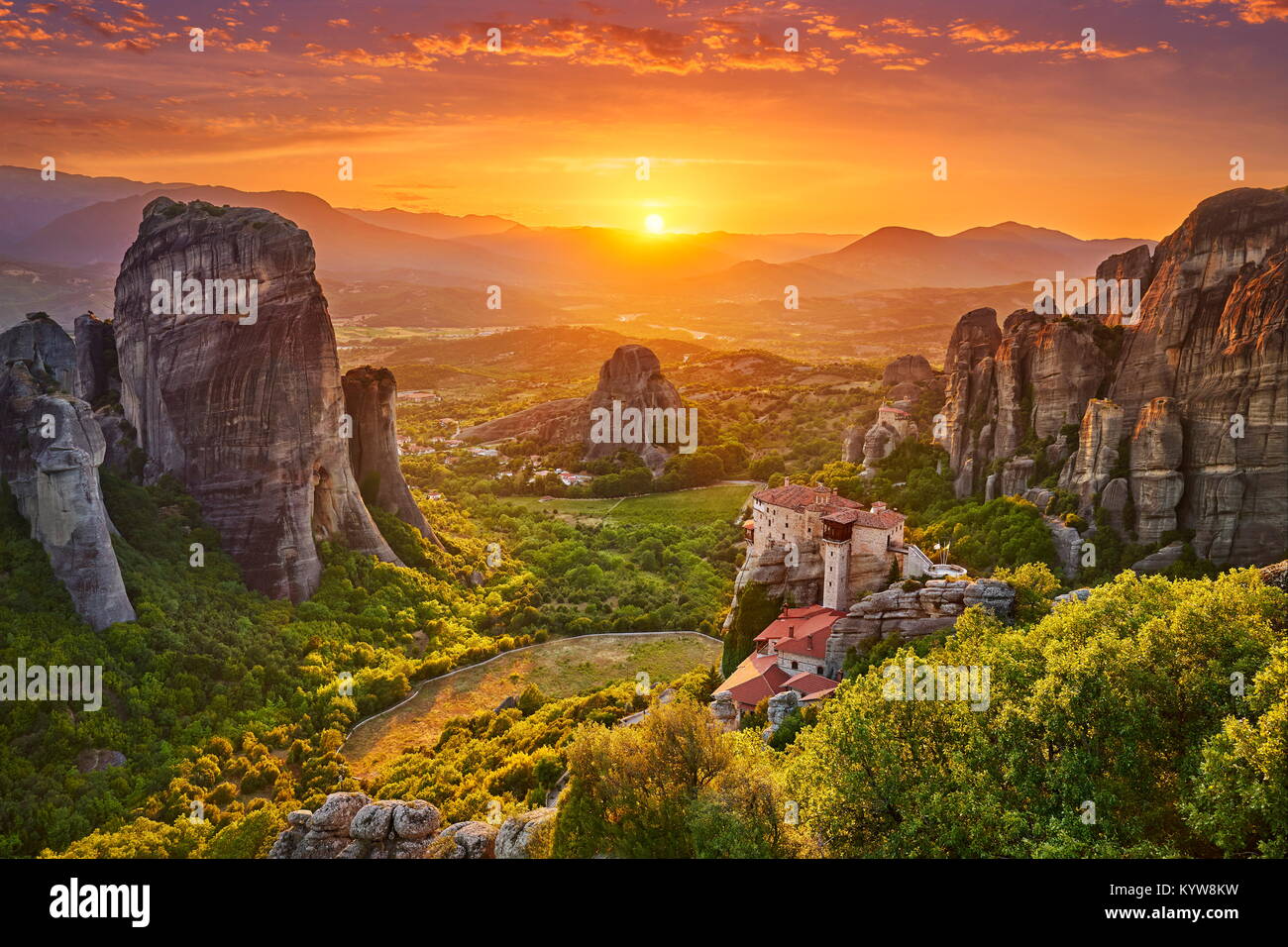 Meteora monastery at sunrise hi-res stock photography and images - Alamy