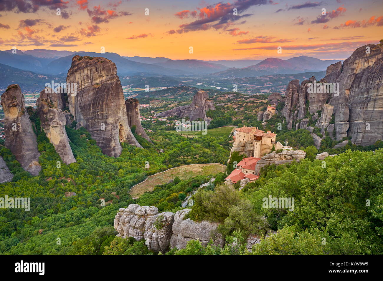 Meteora sunset hi-res stock photography and images - Alamy