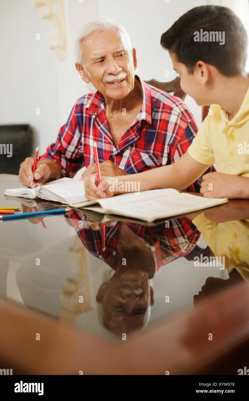 Boy doing school homework hi-res stock photography and images - Alamy
