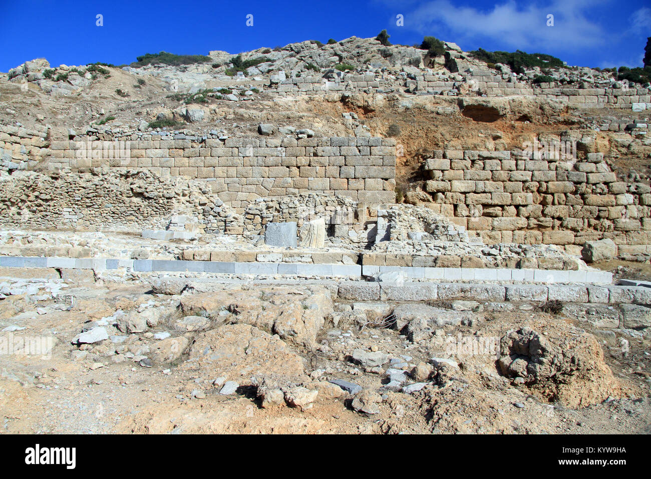 Ruins of ancient temple in Knidos, near Marmaris, Turkey Stock Photo ...