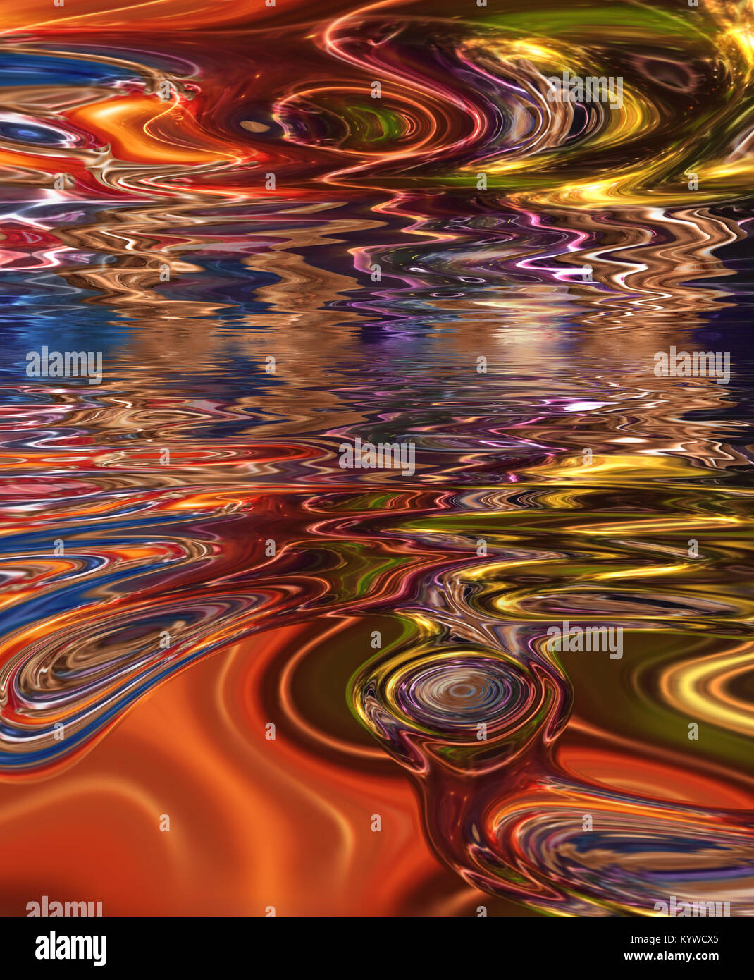 Colorful Water Ripples. 3D rendering Stock Photo - Alamy
