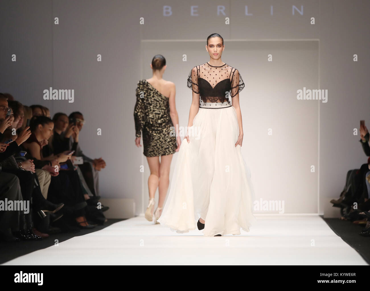 Berlin, Germany. 16th Jan, 2018. Models present the collection of the ...