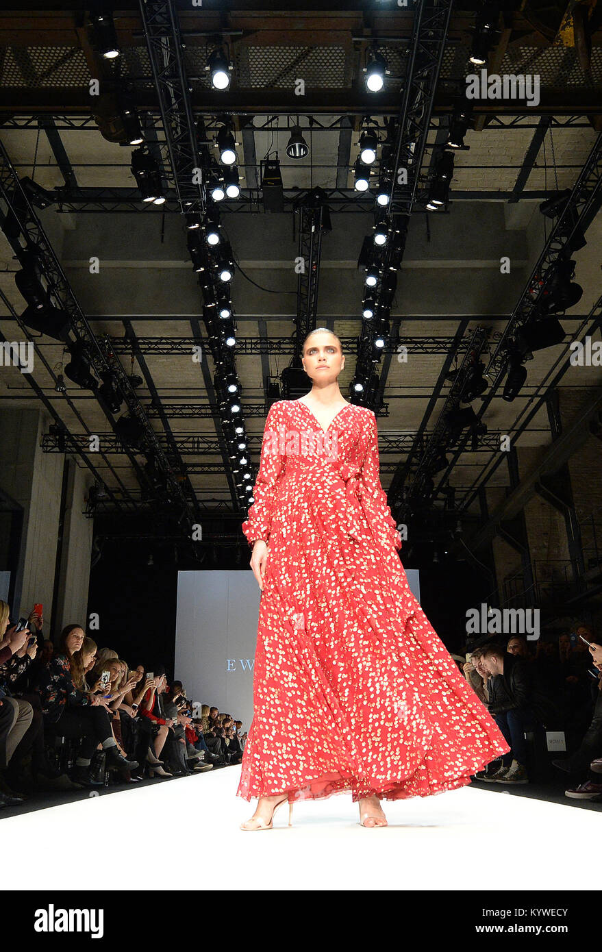 Berlin, Germany. 16th Jan, 2018. Models present the collection of the ...