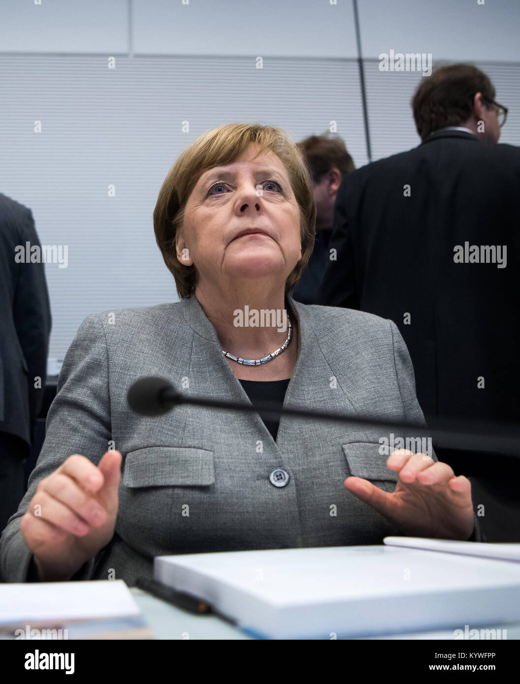 Berlin, Germany. 16th Jan, 2018. German chancellor Angela Merkel from ...