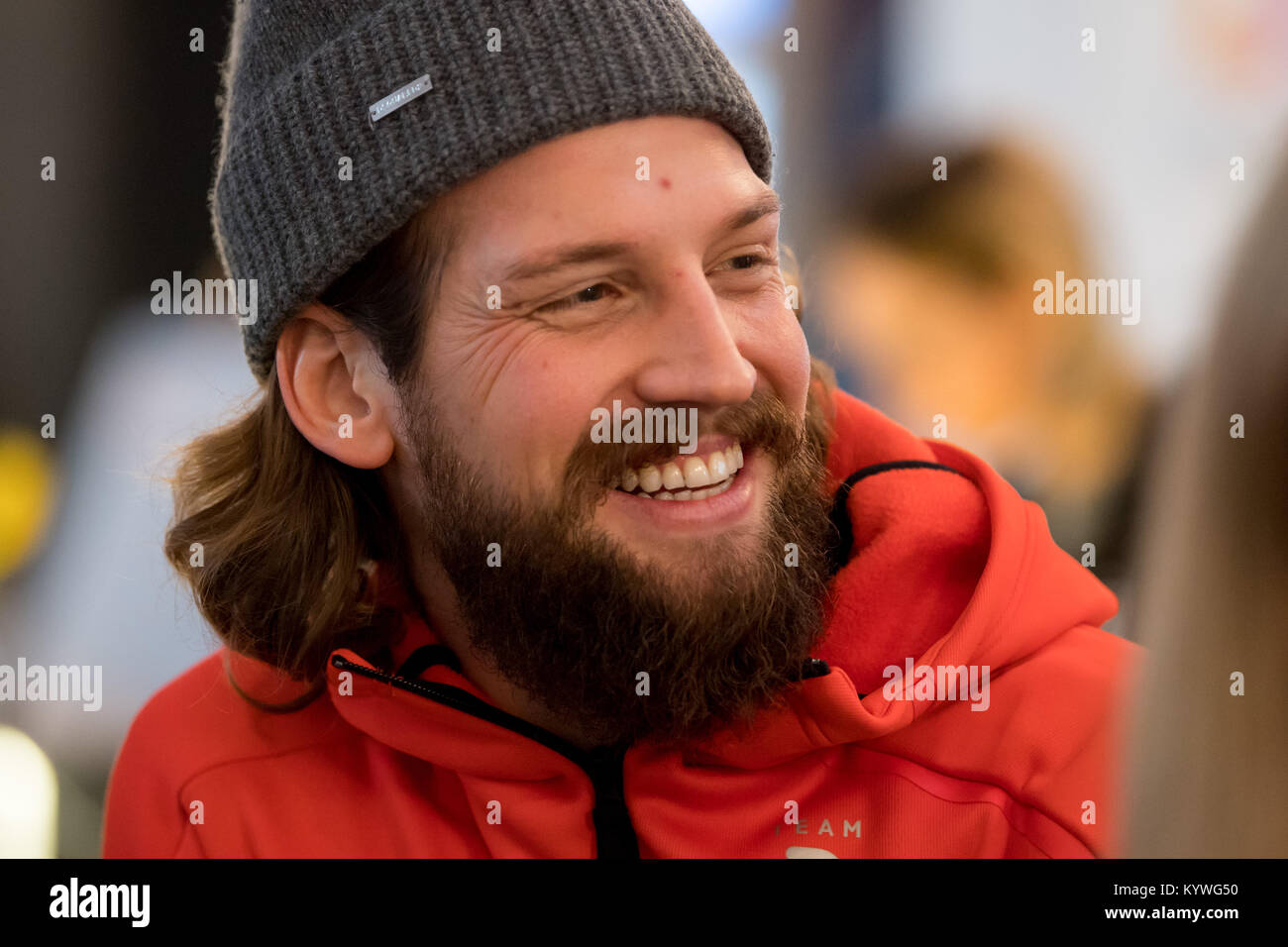 Munich, Germany. 16th Jan, 2018. Ice hockey goalkeeper Timo Pielmeier ...