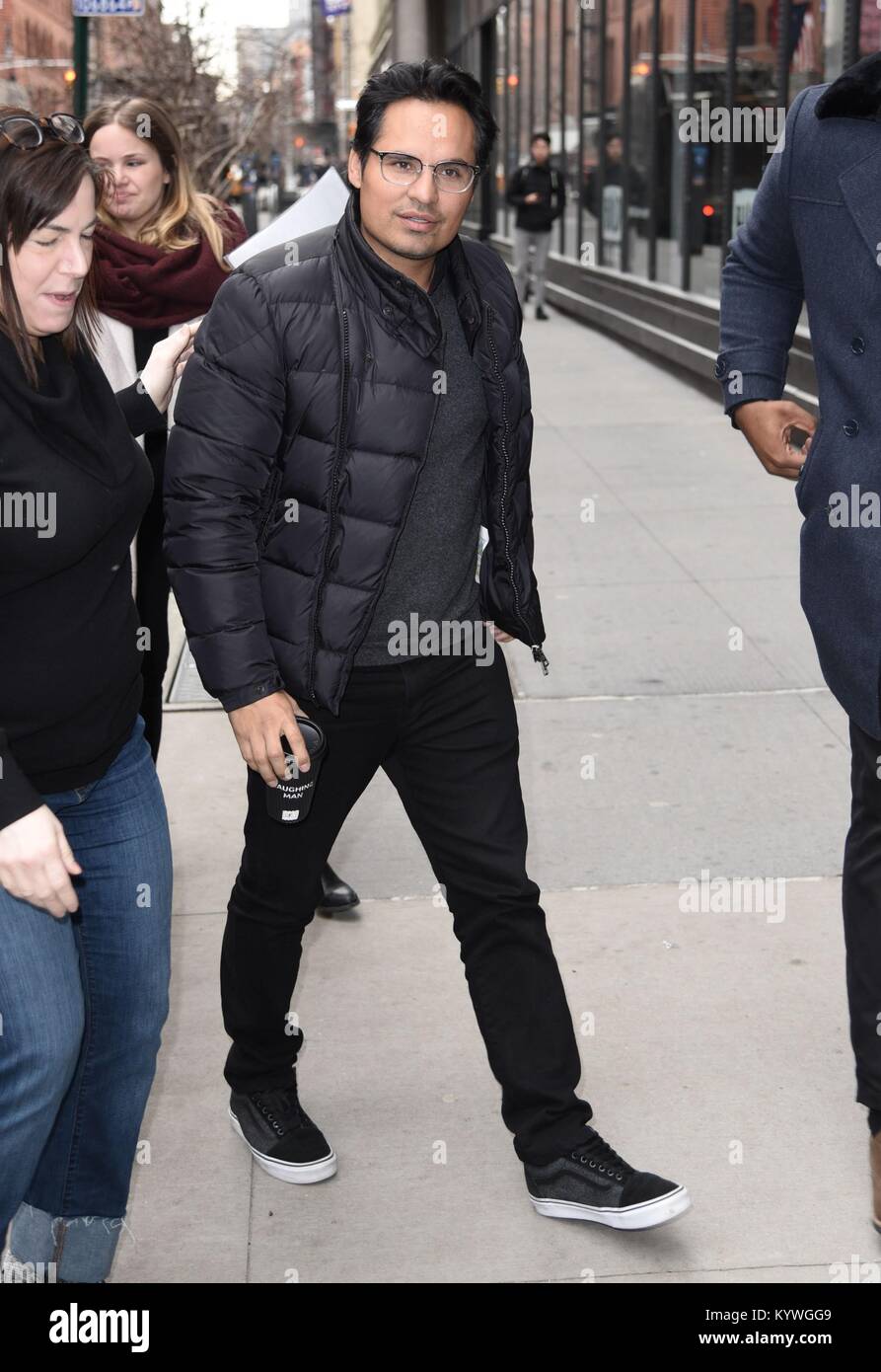 New York, NY, USA. 16th Jan, 2018. Michael Pena, seen at BUILD Series ...