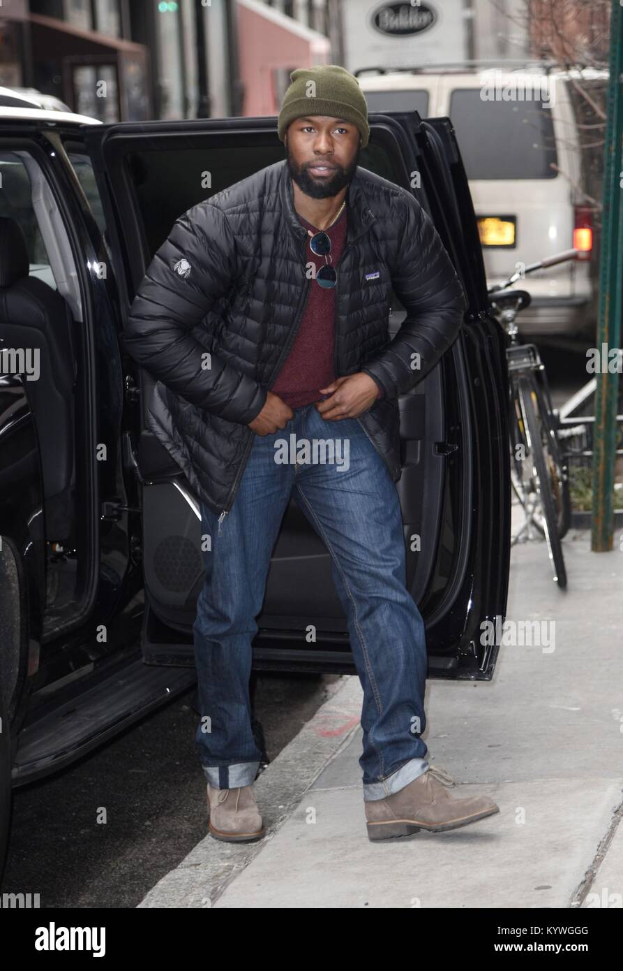 New York, NY, USA. 16th Jan, 2018. Trevante Rhodes, seen at BUILD ...
