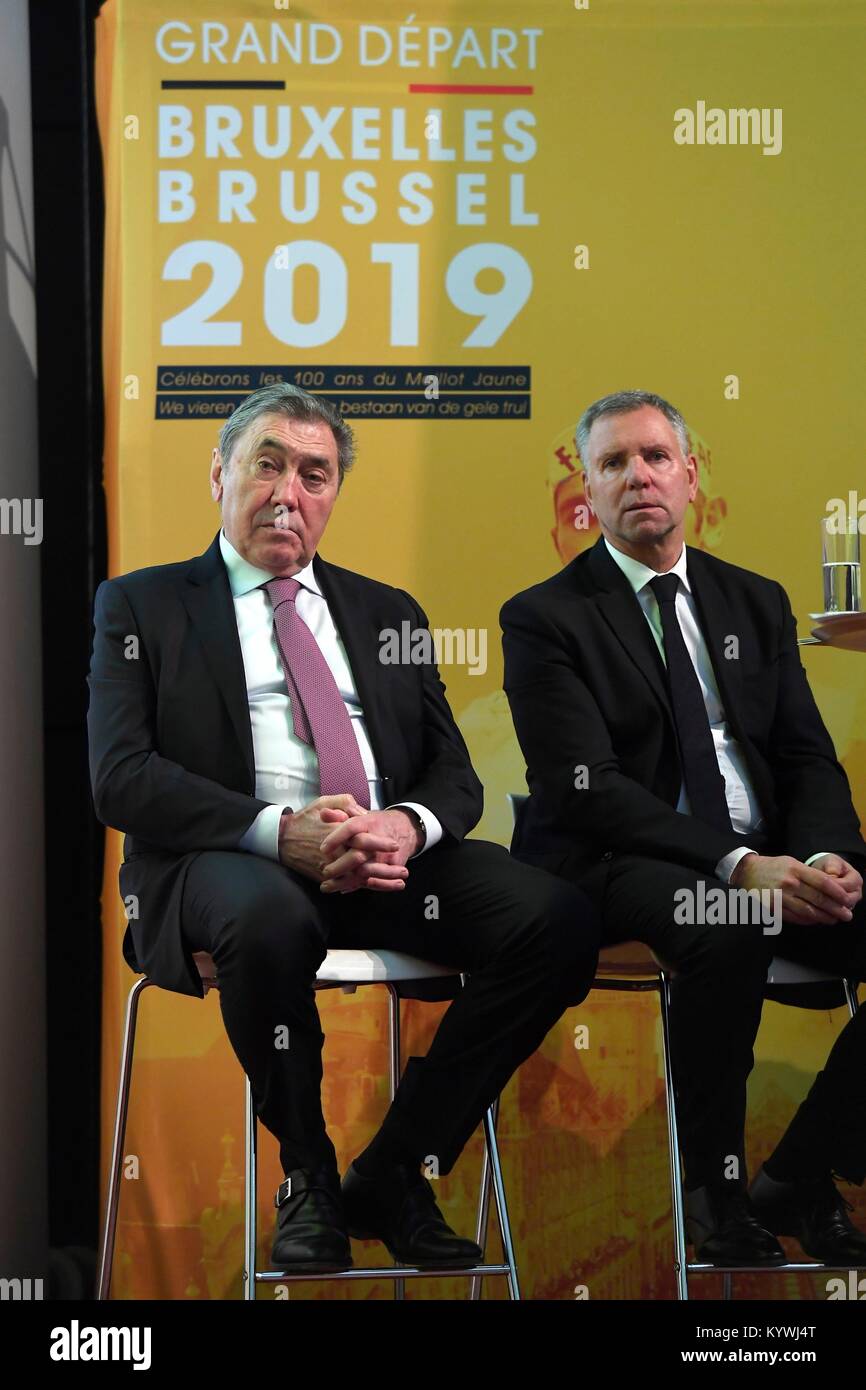 Brussels, Belgium. 16th Jan, 2018. Alain Courtois, Eddy Merckx pictured ...