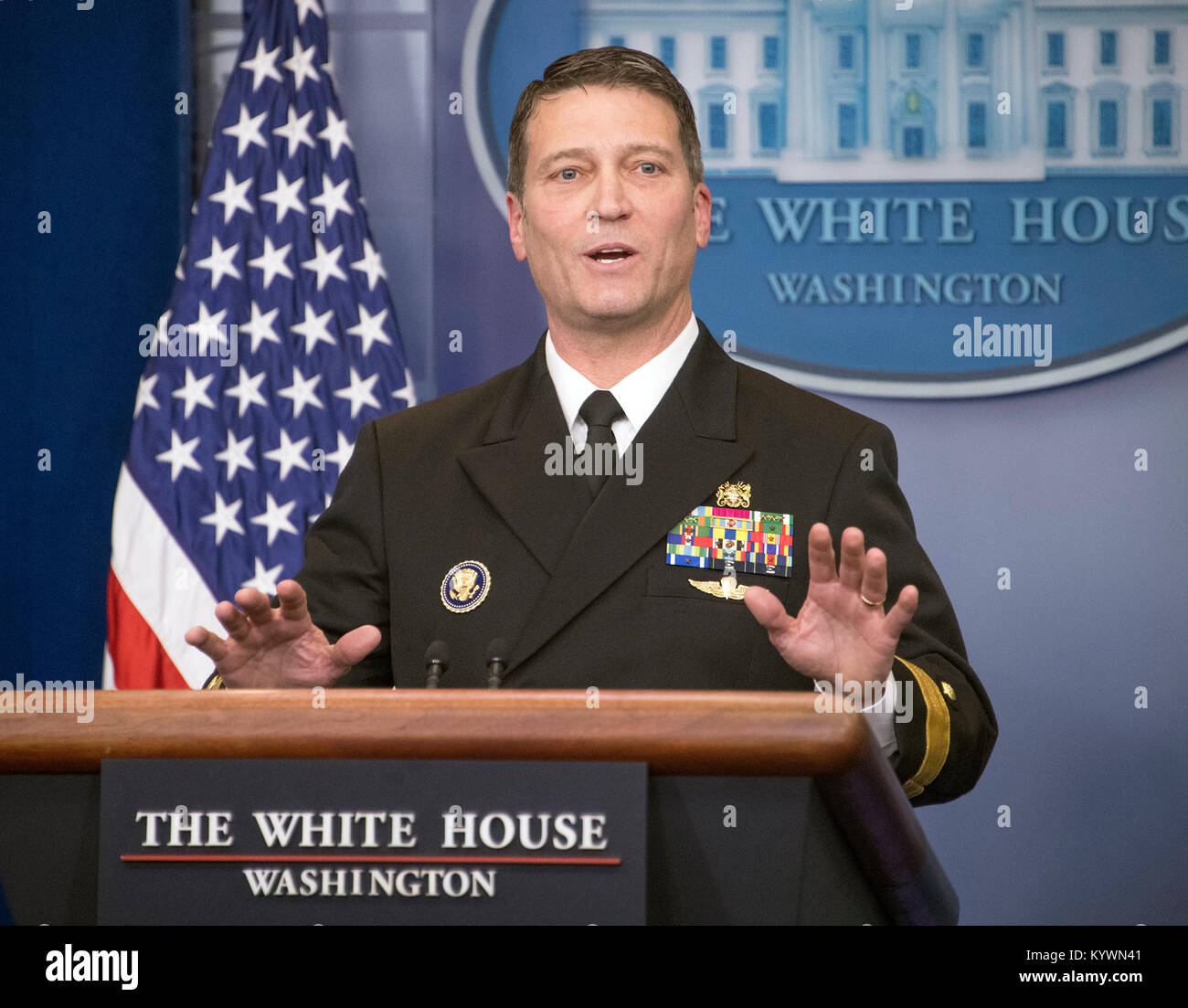 United States Navy Rear Admiral Dr. Ronny Jackson, US President Donald ...