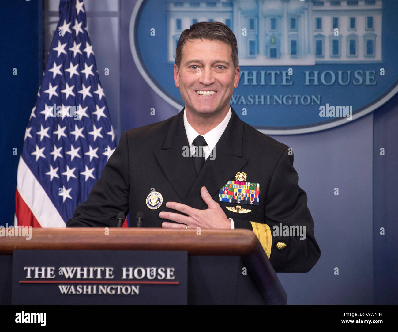 United States Navy Rear Admiral Dr. Ronny Jackson, US President Donald ...