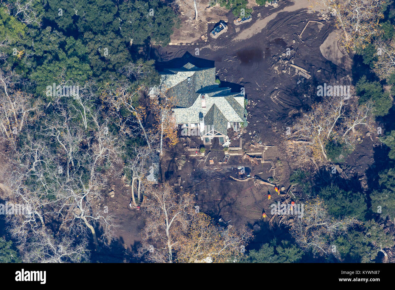 Montecito, California, USA. 15th Jan, 2018. Aerial view of Montecito ...