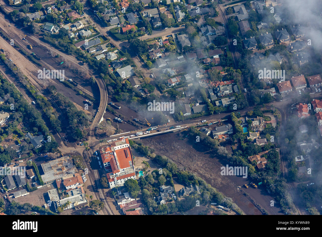 Montecito, California, USA. 15th Jan, 2018. Aerial view of Montecito ...