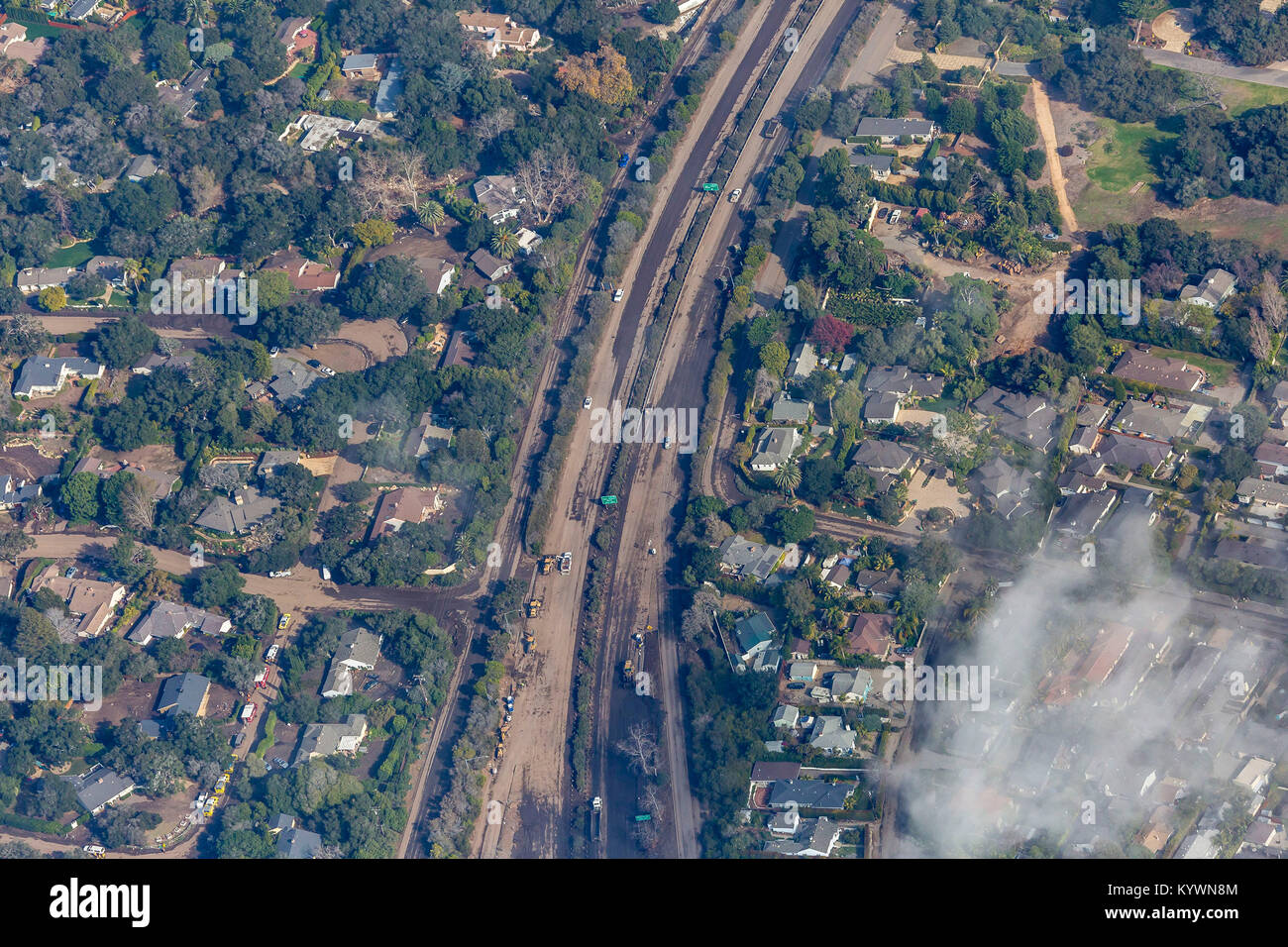 Montecito, California, USA. 15th Jan, 2018. Aerial view of Montecito ...