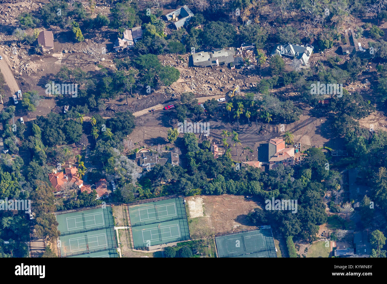 Montecito, California, USA. 15th Jan, 2018. Aerial view of Montecito ...