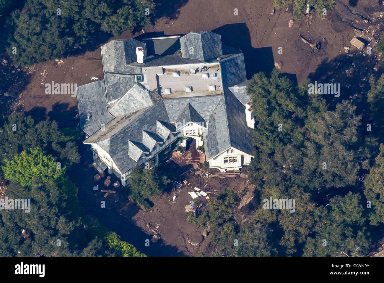 Montecito, California, USA. 15th Jan, 2018. Aerial view of Montecito ...