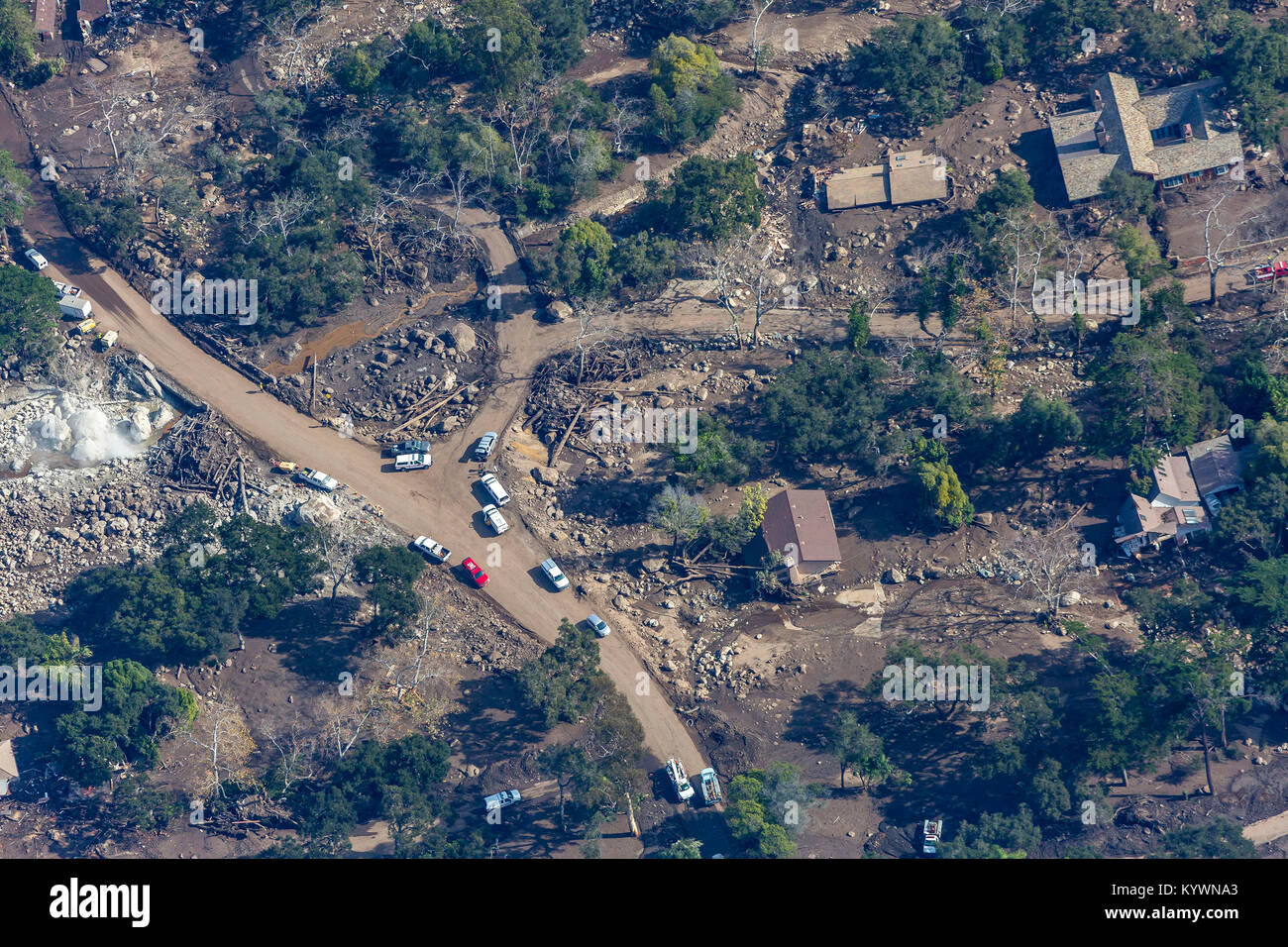 Montecito, California, USA. 15th Jan, 2018. Aerial view of Montecito ...