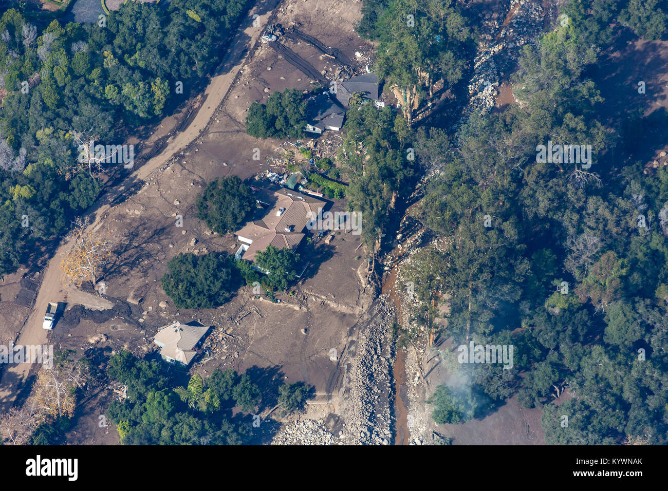 Montecito, California, USA. 15th Jan, 2018. Aerial view of Montecito ...