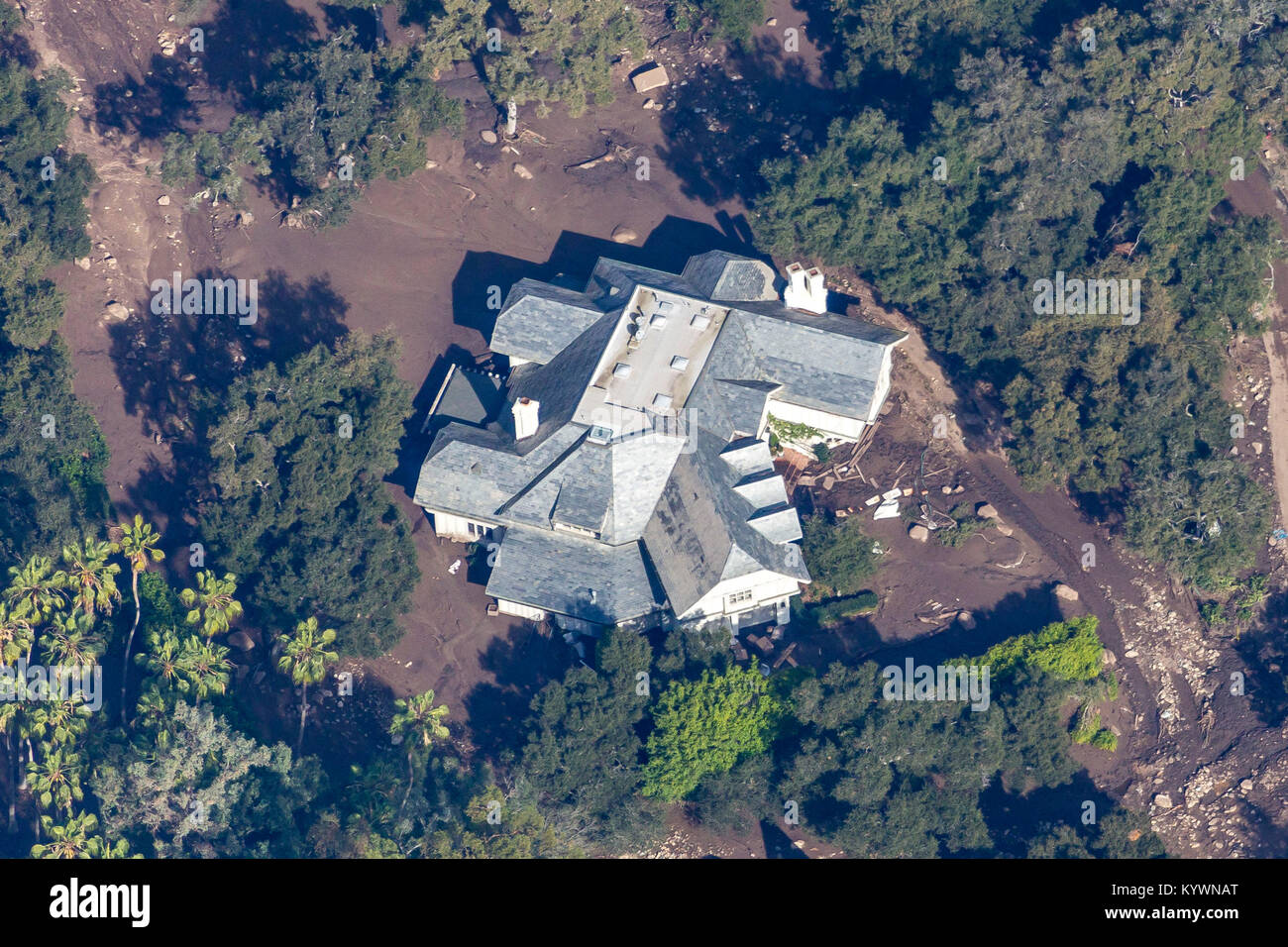 Montecito, California, USA. 15th Jan, 2018. Aerial view of Montecito ...