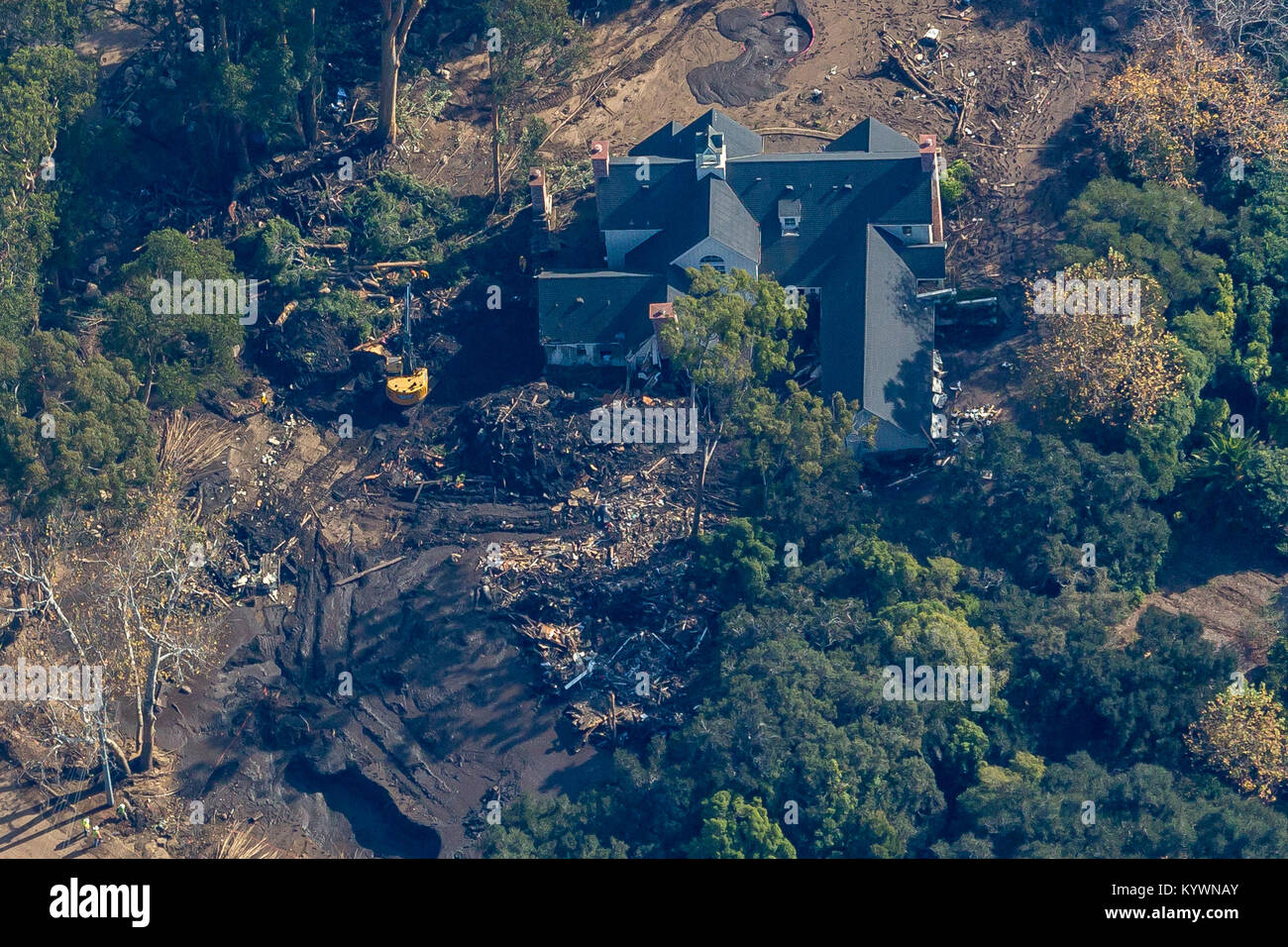 Montecito, California, USA. 15th Jan, 2018. Aerial view of Montecito ...
