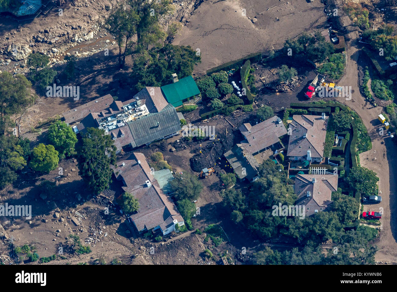 Montecito, California, USA. 15th Jan, 2018. Aerial view of Montecito ...