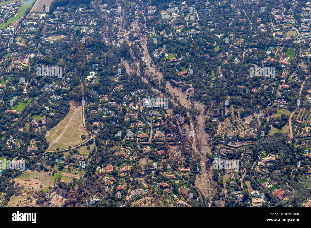 Montecito, California, USA. 15th Jan, 2018. Aerial view of Montecito ...