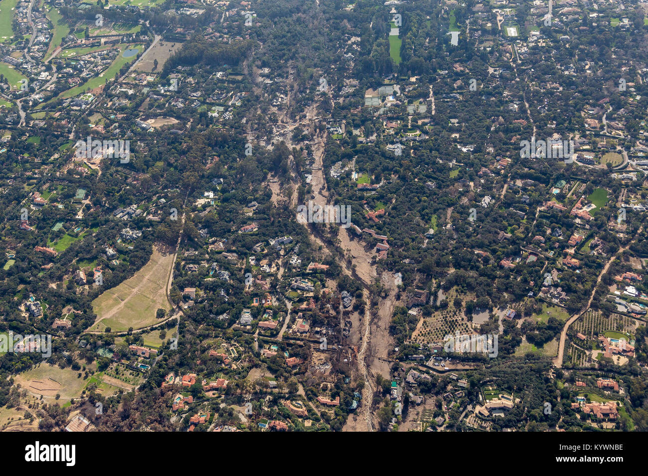 Montecito, California, USA. 15th Jan, 2018. Aerial view of Montecito ...
