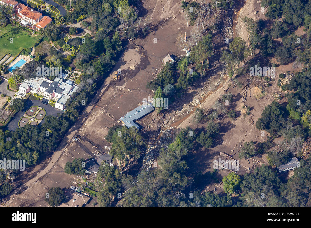 Montecito, California, USA. 15th Jan, 2018. Aerial view of Montecito ...