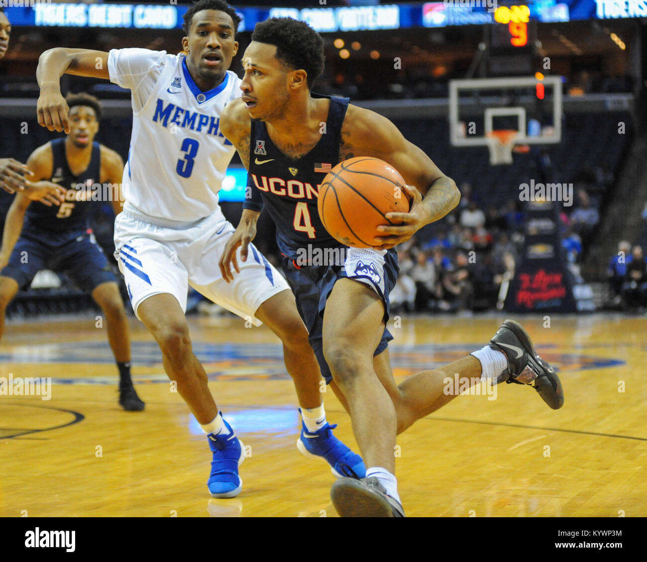 The Half. 16th Jan, 2018. MS, USA; UConn Huskies guard, JALEN ADAMS(4 ...