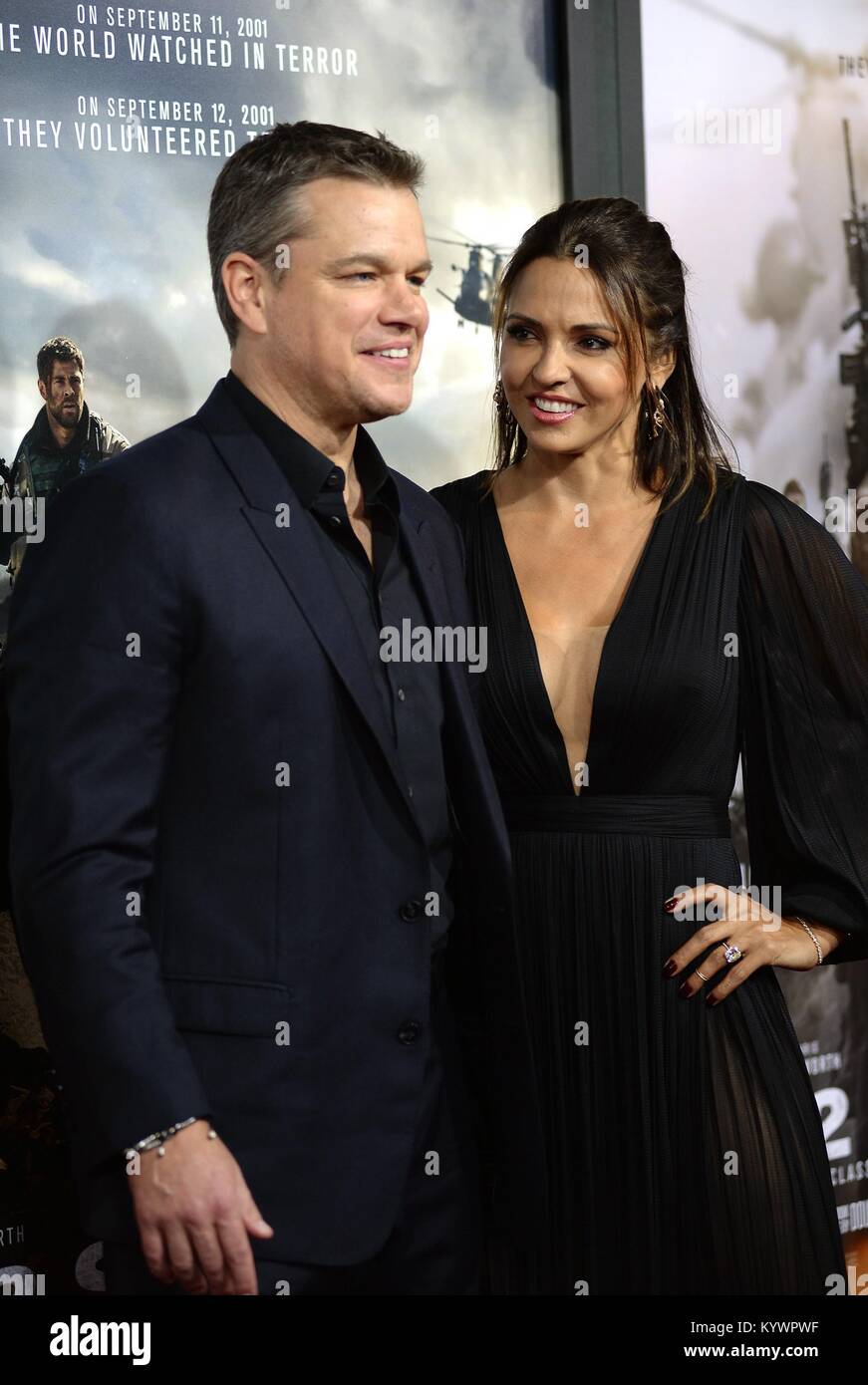 New York, NY, USA. 16th Jan, 2018. Matt Damon, Luciana Damon at ...