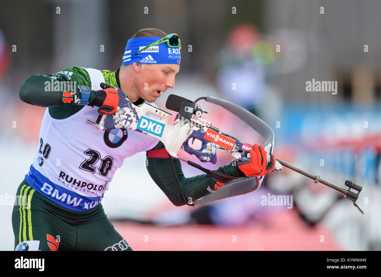 Ruhpolding, Germany. 10th Jan, 2018. Erik Lesser of Germany competes in ...