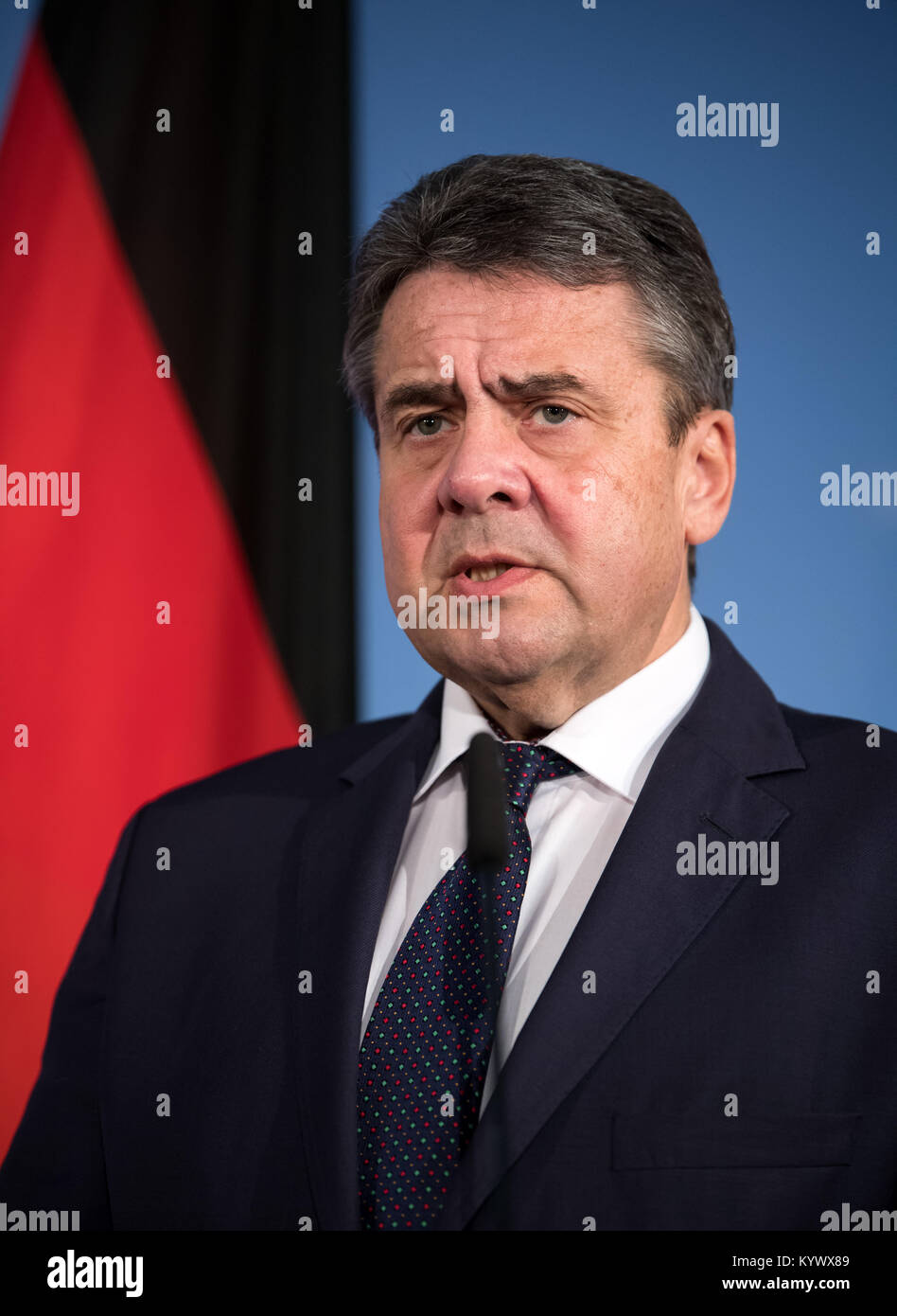 Berlin, Germany. 17th Jan, 2018. German Foreign Minister Sigmar Gabriel ...